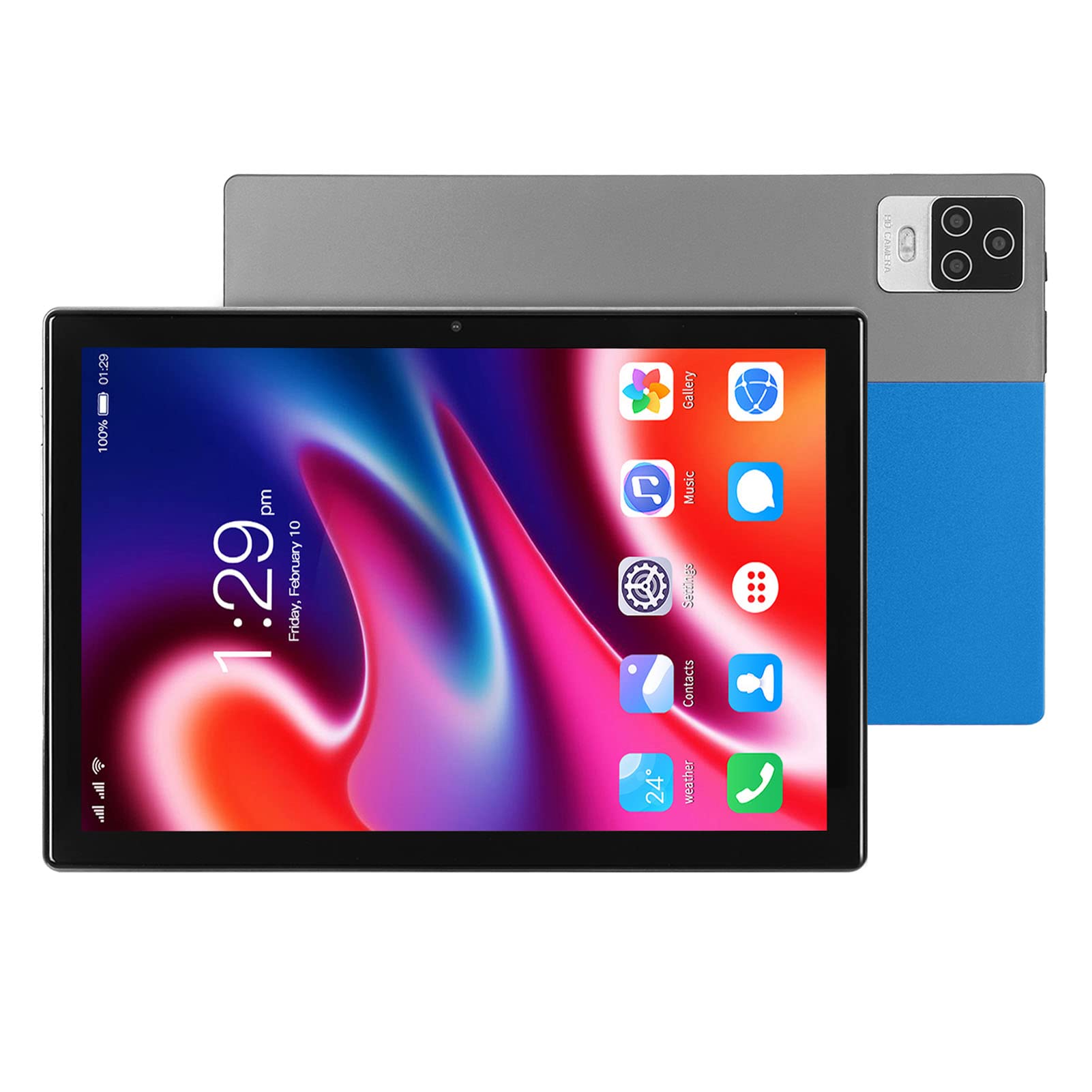 Yoidesu 10.1 Inch Tablet, Octa Core, 6GB RAM, 64GB ROM, Dual Camera, 11, 8800mAh Battery, US Plug HD Plus Screen (Blue)