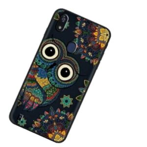 Phone Case for Consumer Cellular Verve Connect/ Z6103, Flexible Soft TPU Printed Design Gel Cover (Owl/Tempered Glass)