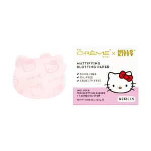 The Creme Shop x Hello Kitty - 100 High Absorbent Sheets with Adhesive Strip - Provides Shine-Free, Fresh, Flawless Skin Mattifying Blotting Paper Refills (200 Count 1 Pack)"