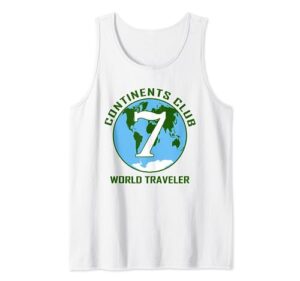 7 continents world traveler club tank top