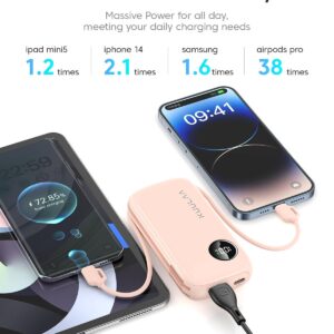 Portable Charger Power Bank 10000mAh Fast Charging PD 20W Portable Phone Charger with Built in Cable, LED Display Battery Pack for iPhone Android Samsung etc