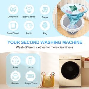 Portable Washing Machine, Mini Washing Machine Ultrasonic Turbine Wash, Mini Portable Washer for Underwear, Sock, Baby Clothes, Travel, Camping, Dorm, RV, Home Foldable Small Portable Laundry Machine