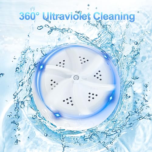 Portable Washing Machine, Mini Washing Machine Ultrasonic Turbine Wash, Mini Portable Washer for Underwear, Sock, Baby Clothes, Travel, Camping, Dorm, RV, Home Foldable Small Portable Laundry Machine