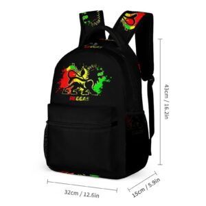 Lion Reggae Jamaica Travel Laptop Backpack Durable Computer Bag Daypack for Men Women