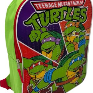 Fast Forward Teenage Mutant Ninja Turtles 15" School Bag Backpack (Green-Red)