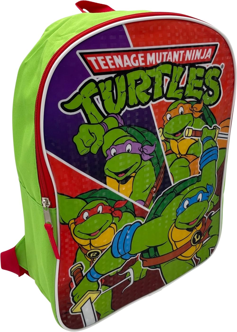 Fast Forward Teenage Mutant Ninja Turtles 15" School Bag Backpack (Green-Red)