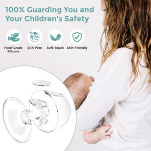 CreGear Wearable Breast Pump Milk Collector Cup Accessories 24mm Suitable for S9/S10/S12 Hands-Free Breast Pump Part Replacement, Include 24mm Flange, Duckbill Valve, Silicone Diaphragm and Linker