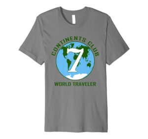 7 continents world traveler club premium t-shirt