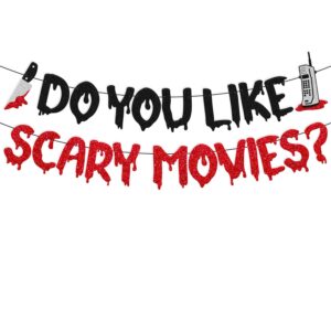 movie night party decoration do you like scary movies banner hallow horror movies night party decor have a killer scream party decor halloween bloody slayer murder theme spooky creepy event