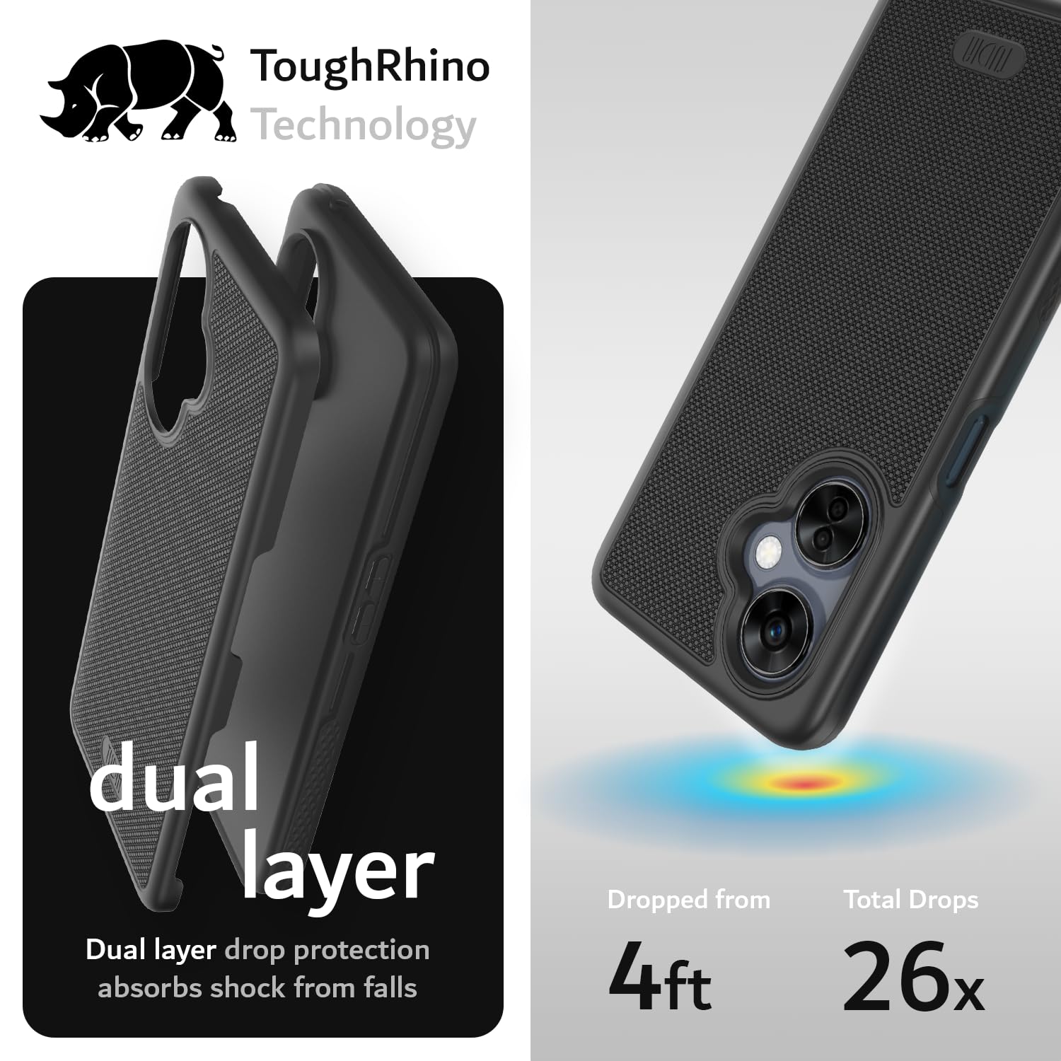 TUDIA DualShield Grip Designed for OnePlus Nord N30 5G Case (2023), [MergeGrip] Dual Layer Shockproof Slim Military Grade Non-Slip Tough Heavy Duty Protective Phone Case Cover (Matte Black)