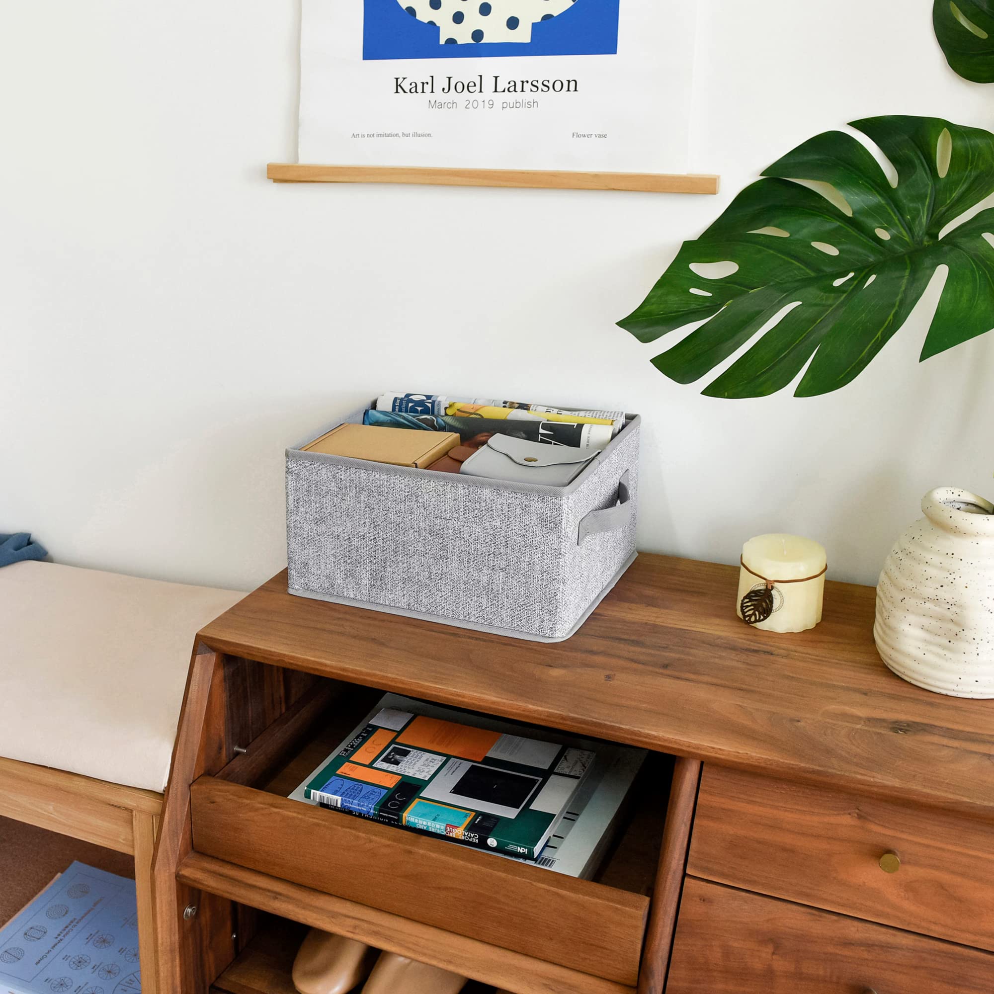 GRANNY SAYS Bundle of 4-Pack Cube Storage Bins for Organizing & 3-Pack Fabric Storage Bins