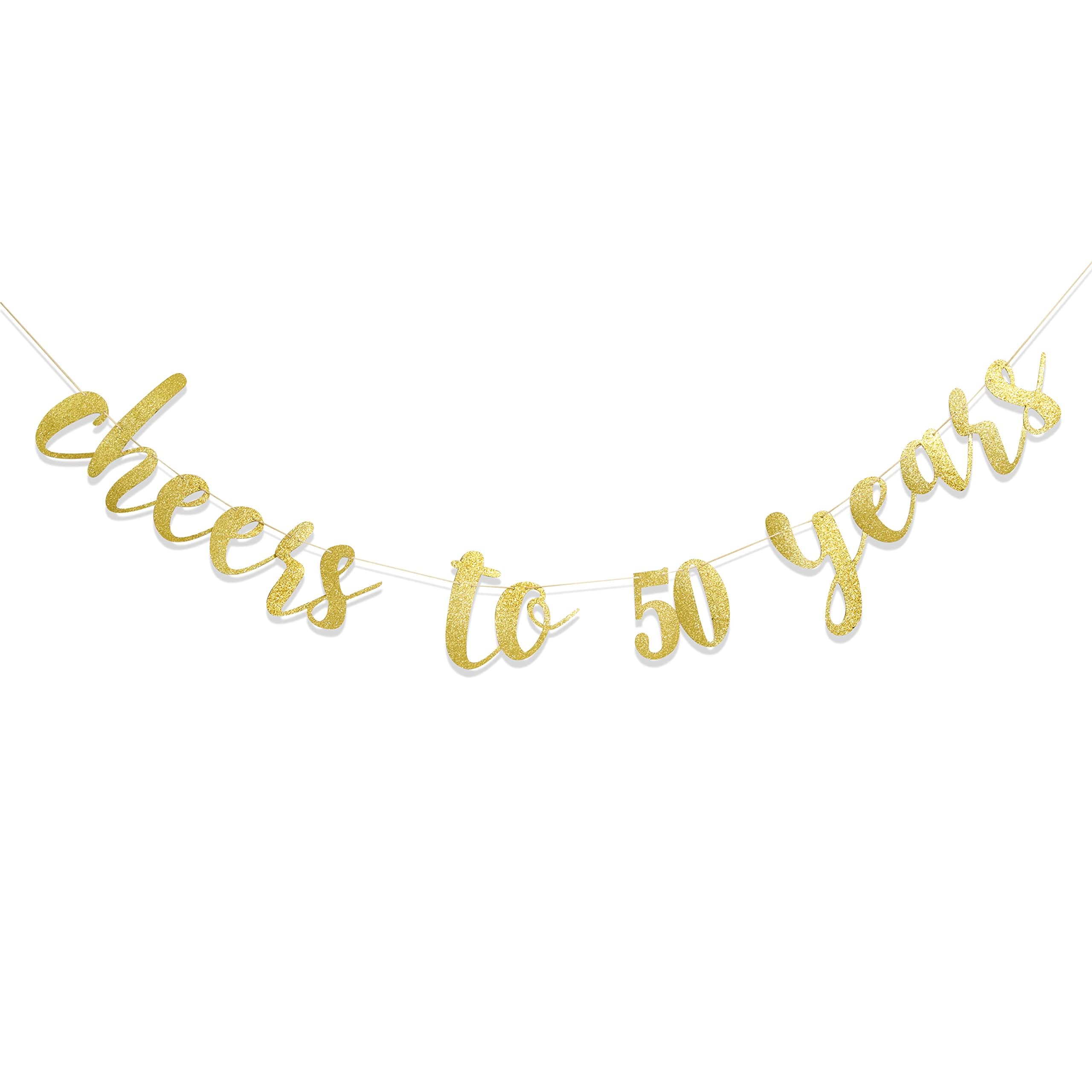 Cheers To 50 Years Banner - 50th Birthday Banner,50th birthday decorations,50th banner