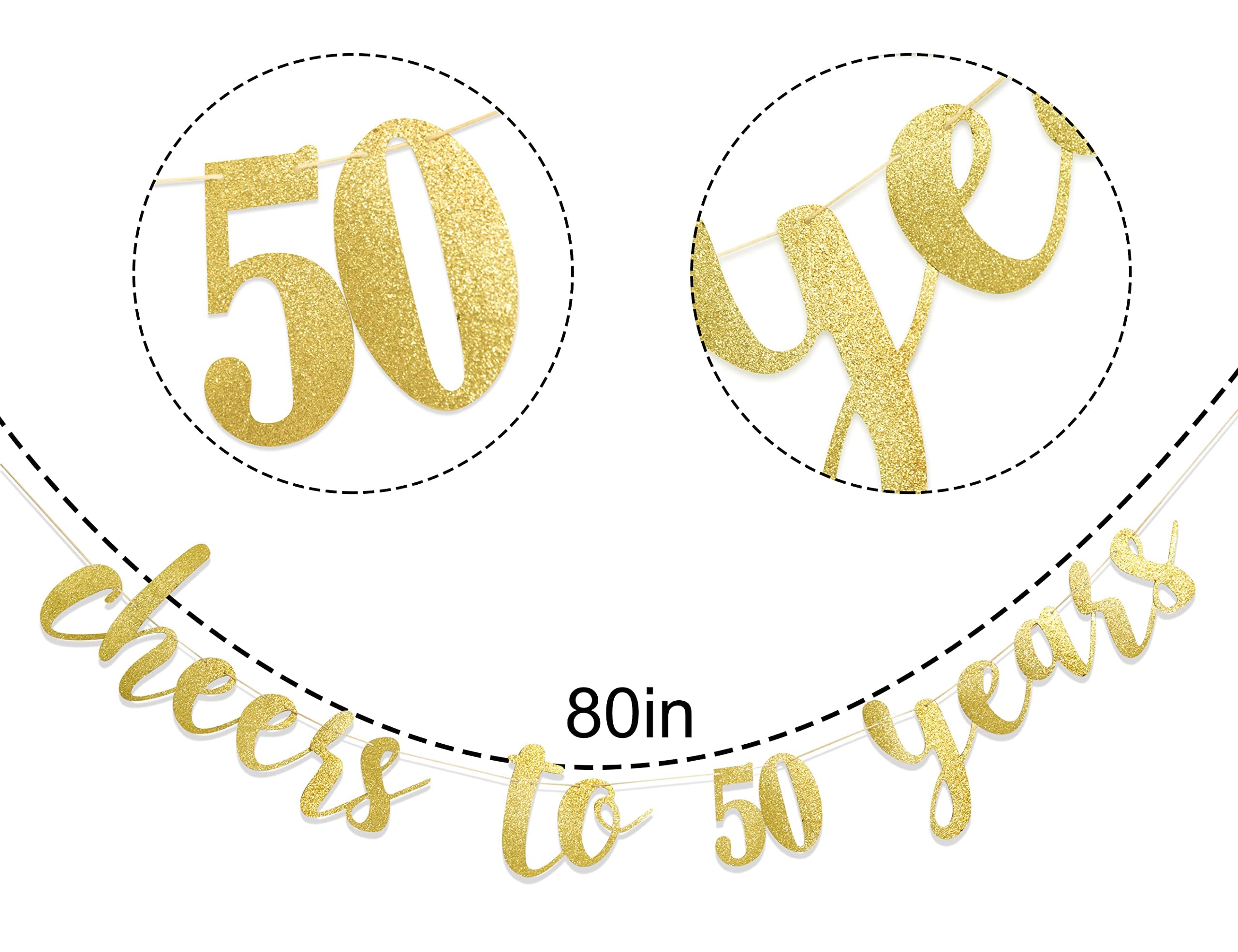 Cheers To 50 Years Banner - 50th Birthday Banner,50th birthday decorations,50th banner