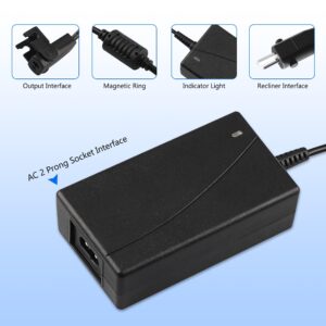 BXIZXD 29V 2A Recliner Power Supply and 5 Feet Recliner Power Splitter Cord