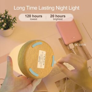 Dremkit Night Light,Nursery Night Light for Baby,Rechargeable Kids Nightlight,Touch Night Lamp for Breastfeeding,Newborn and Toddlers Bedrooms,Wood Grain