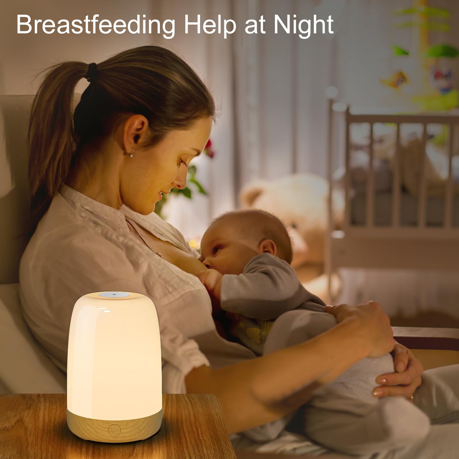 Dremkit Night Light,Nursery Night Light for Baby,Rechargeable Kids Nightlight,Touch Night Lamp for Breastfeeding,Newborn and Toddlers Bedrooms,Wood Grain