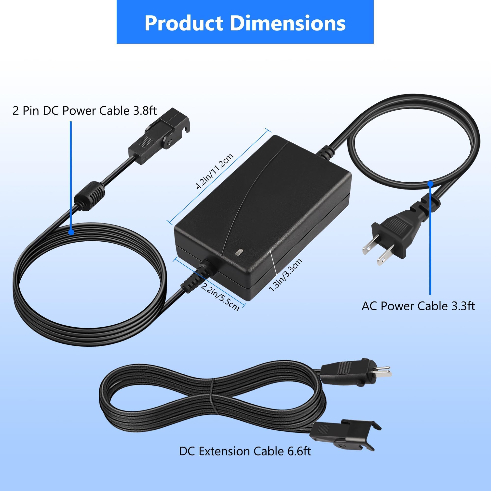 BXIZXD 29V 2A Recliner Power Supply and 5 Feet Recliner Power Splitter Cord