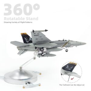 NUOTIE F/A-18F Super Hornet 1/72 Metal Airplane Model Kits with Stand VFA-103 Jolly Rogers Diecast Alloy Attack Jet Replica PreBuild Military Aircraft Collection for Display or Gift