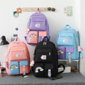 HAN YUAN Kawaii Backpack set 4Pcs Aesthetic School Bags cute backpack set for Girls Teen Back to School