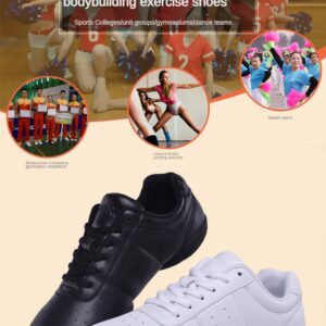 Fenlogft Women Ultra Comfortable Aerobic Cheer Sport Shoes - Training Competition Cheerleading Sneakers for Adults and Youth Girl (7,White)