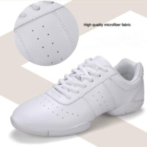 Fenlogft Women Ultra Comfortable Aerobic Cheer Sport Shoes - Training Competition Cheerleading Sneakers for Adults and Youth Girl (7,White)