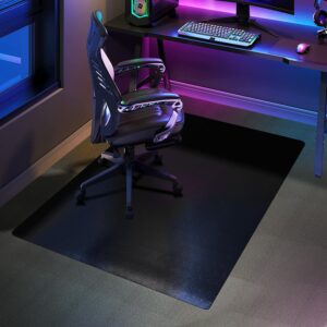 chair mat for carpet, sallous 48" x 36" office chair mat for carpeted floors, heavy duty chair mat with grips, floor protector computer desk chair mat for home office (black, rectangular)