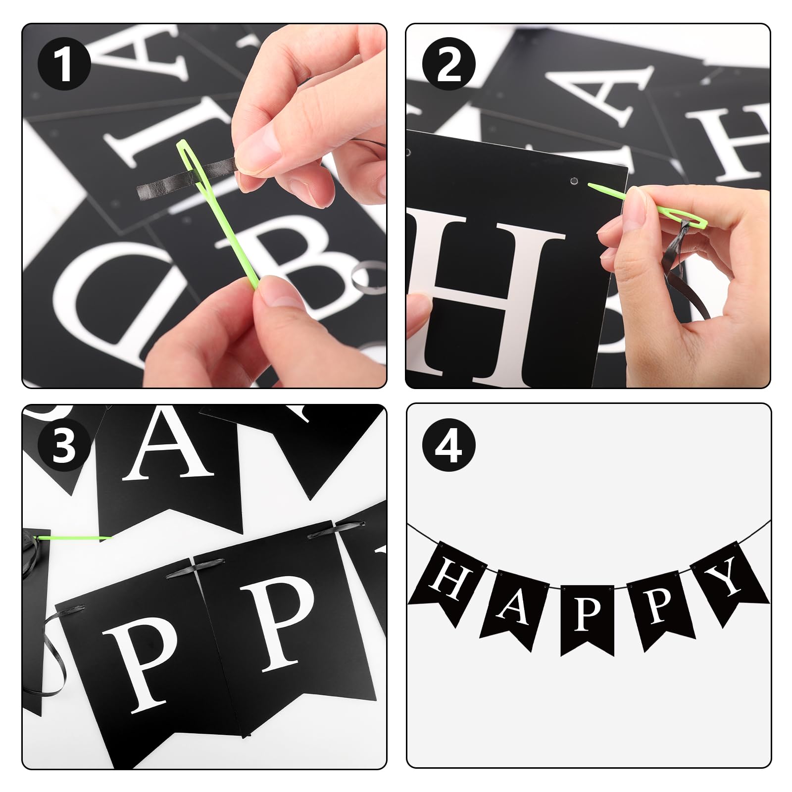 Black Happy Birthday Banner Birthday Sign for Backdrop Happy Birthday Decorations for Men Women Black Birthday Party Wall Door Bunting Banner Flag Birthday Tea Party Supplies