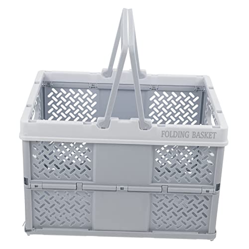 Yardwe 4pcs Picnic Basket Stacking Basket Collapsible Crates for Storage Space Saving Hamper Folding Storage Crate Grocery Crate Fruit Container Camping Bin Pp Small Item Foldable