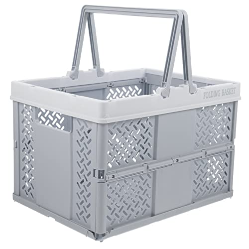 Yardwe 4pcs Picnic Basket Stacking Basket Collapsible Crates for Storage Space Saving Hamper Folding Storage Crate Grocery Crate Fruit Container Camping Bin Pp Small Item Foldable