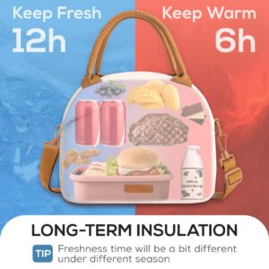 TOURIT Double Deck Insulated Lunch Bag Expandable with Cute Lunch Bags for Women