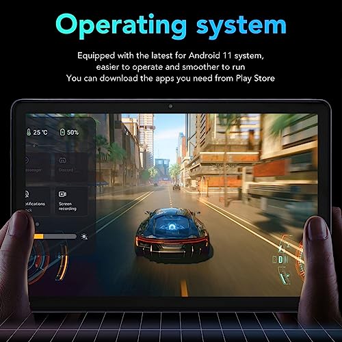 Airshi Gaming Tablet Office Tablet US Plug 100‑240V 12GB RAM 256GB ROM Dual Camera for School (Dark Blue)