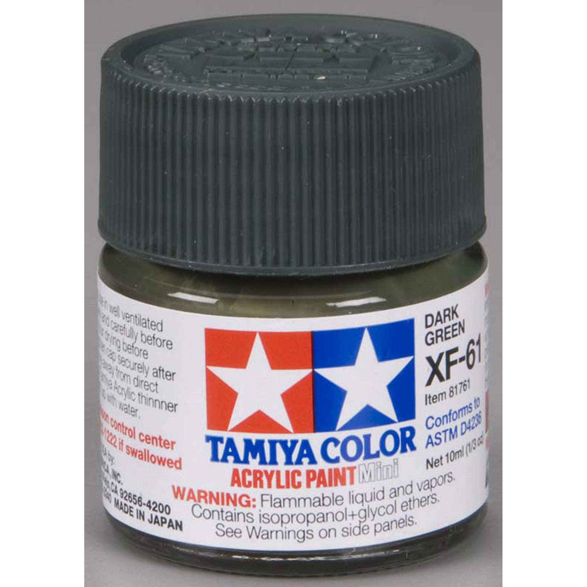 TAMIYA Acrylic Mini XF61 Dark Green TAM81761 Plastics Paint Acrylic