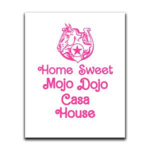 moonlight makers funny wall decor with sayings, home sweet mojo dojo casa house, funny wall art, room decor for bedroom, bathroom, kitchen, office, living room, apartment, and dorm room (8"x10")