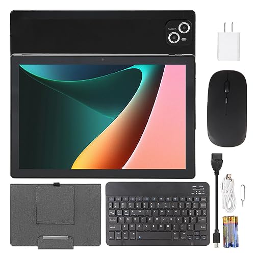 HEEPDD 10.1 Inch Tablet PC Multifunction Quad Processor 2 in 1 Tablet 100-240V 5GWIFI 8GB RAM 256GB ROM 16MP Rear Camera Learn Work for Android 12.0 (US Plug)