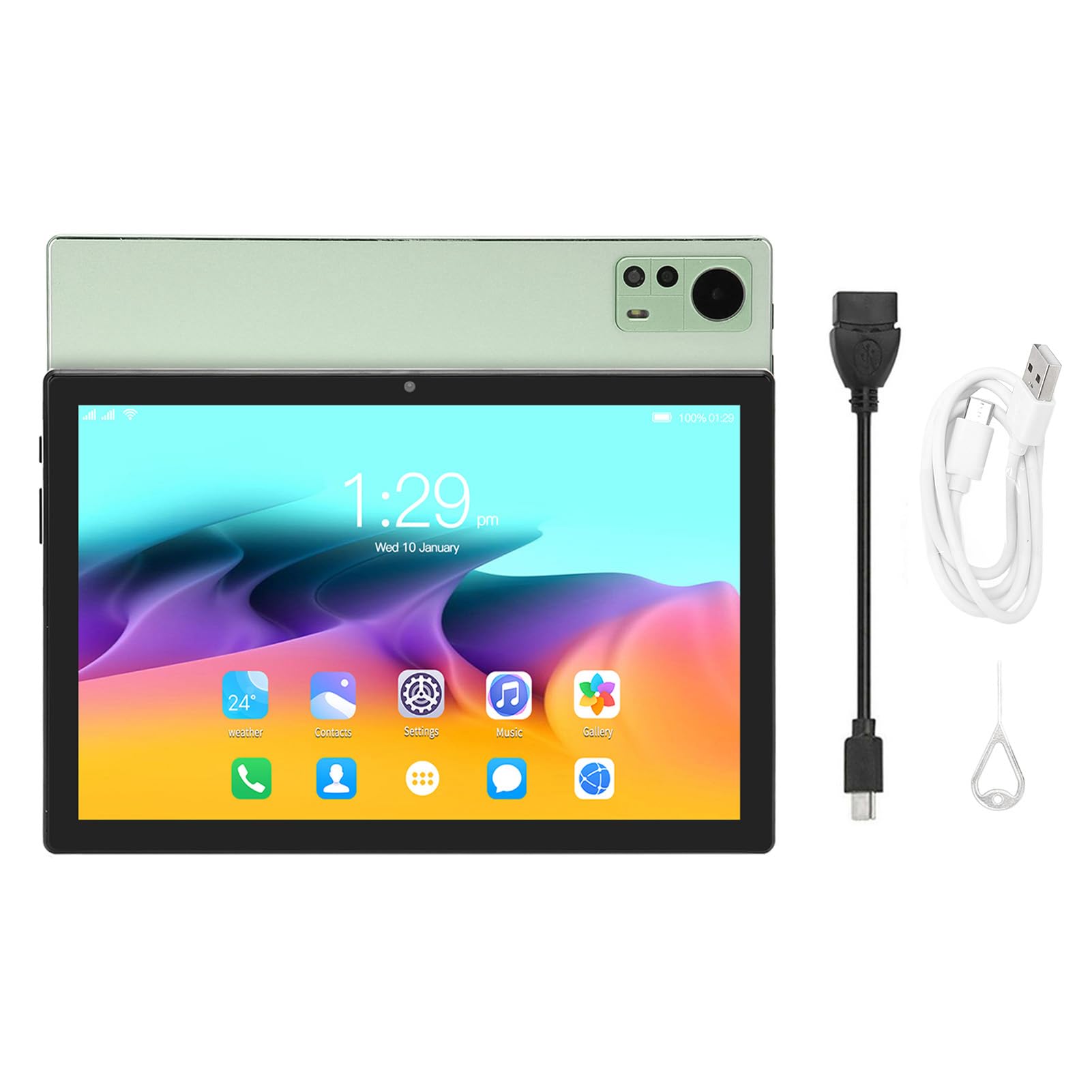 BROLEO Tablet Computer, Tab M10 3200x1440 8MP 13MP 10.1 Inch Tablet PC 8800mAh for Android 11 for Work (Green)