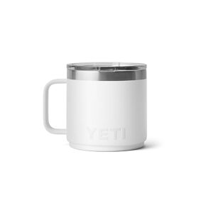 YETI Rambler 14 oz Stackable Mug, Vacuum Insulated, Stainless Steel with MagSlider Lid, White