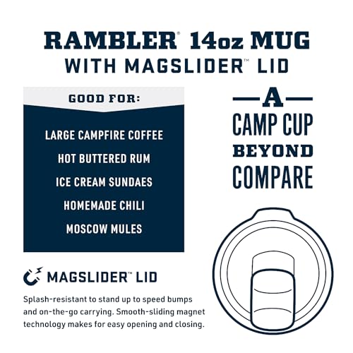 YETI Rambler 14 oz Stackable Mug, Vacuum Insulated, Stainless Steel with MagSlider Lid, White