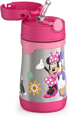 THERMOS Vacuum Insulated Stainless Steel 10oz Straw Bottle, MINNIE MOUSE