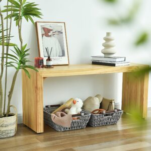 GRANNY SAYS Bundle of 2-Pack Wicker Baskets with Handles & 2-Pack Wicker Baskets for Shelves