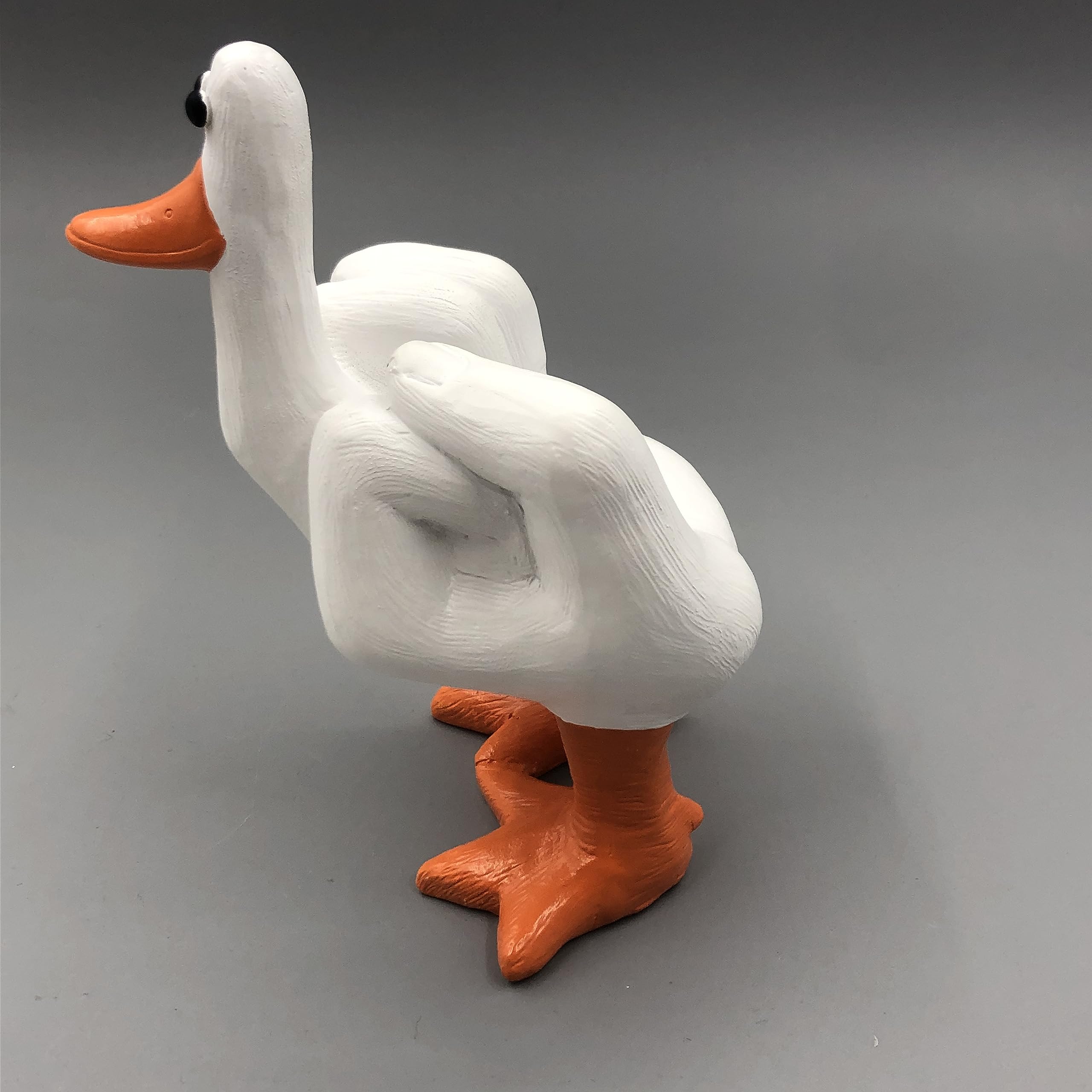 Middle Finger Duck You Figurine Middle Finger Desk Decor Funny Garden Decor Statues Figurines Ornaments for Home, Patio, Lawn, Yard, Office, Outdoor Decorations, Garden Gifts (White+Yellow)