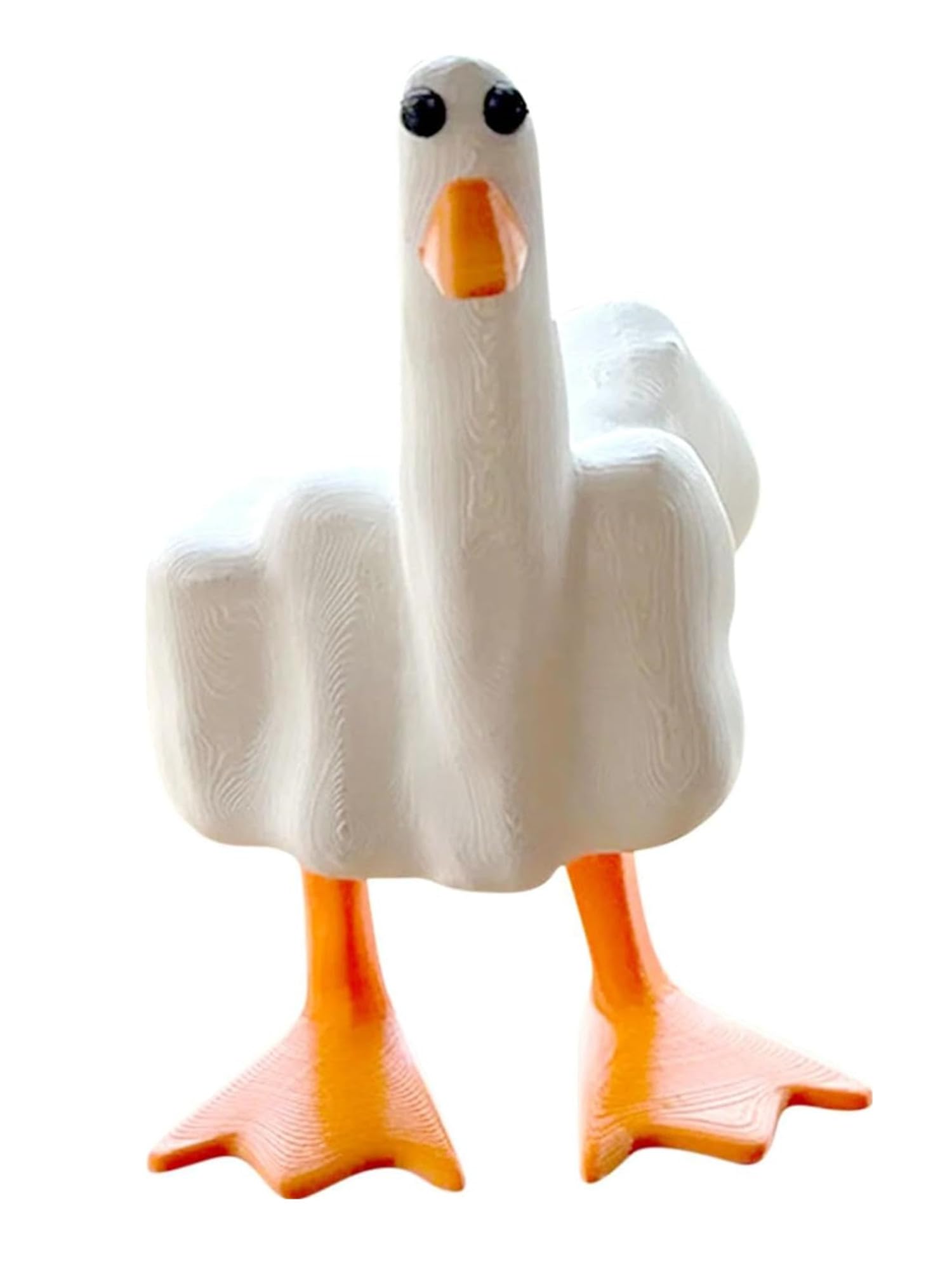 Middle Finger Duck You Figurine Middle Finger Desk Decor Funny Garden Decor Statues Figurines Ornaments for Home, Patio, Lawn, Yard, Office, Outdoor Decorations, Garden Gifts (White+Yellow)