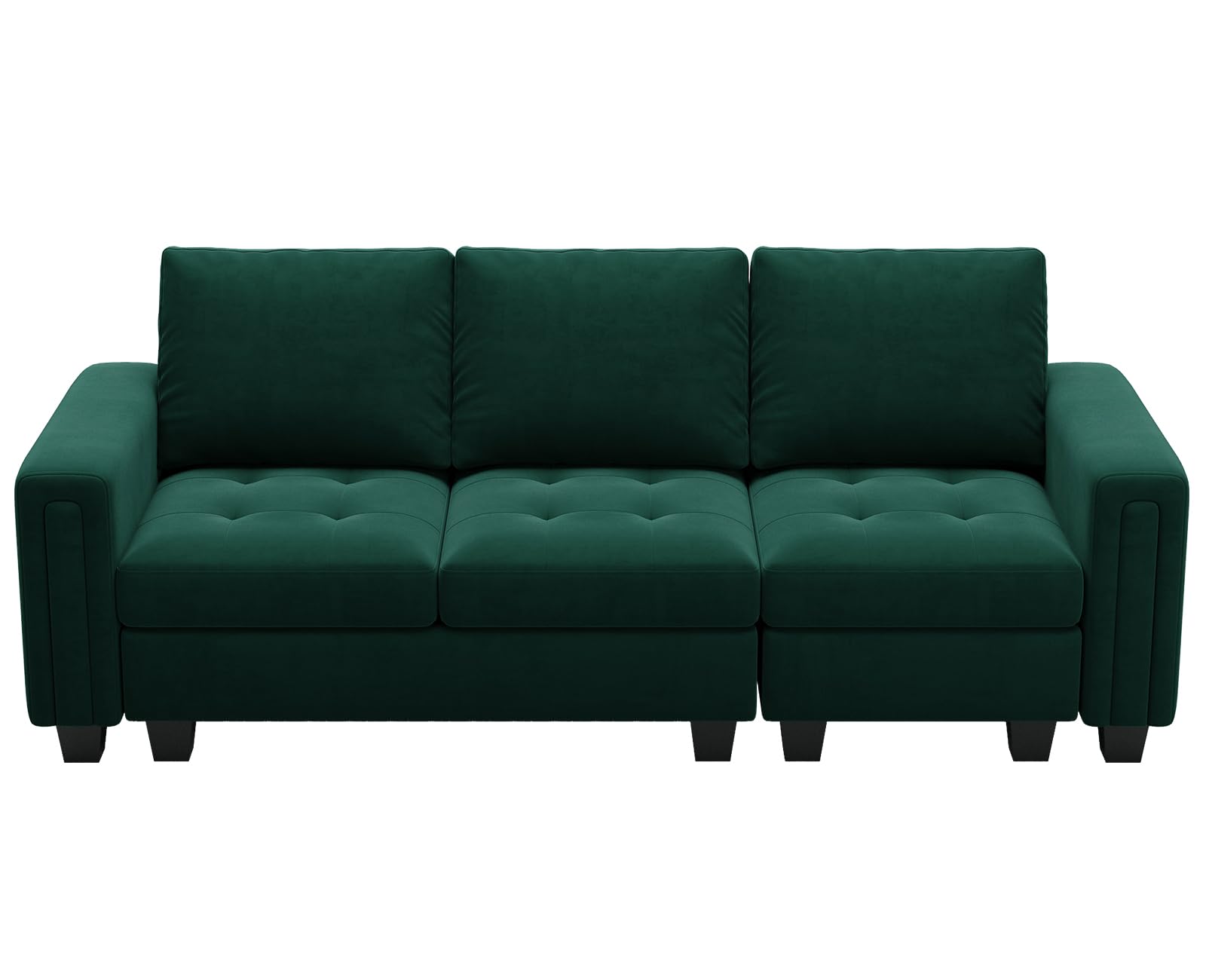 Belffin Velvet Modular Sofa Couch 3 Seater Sofa Couch for Living Room Green