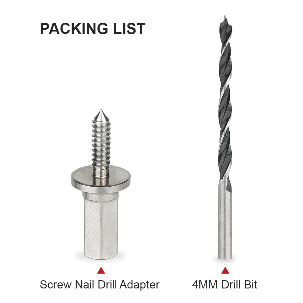 Toolcool Dowel Maker Accessories Stock Holder Screw Nail Drill Adapter Use to Attach Stock to The Drill