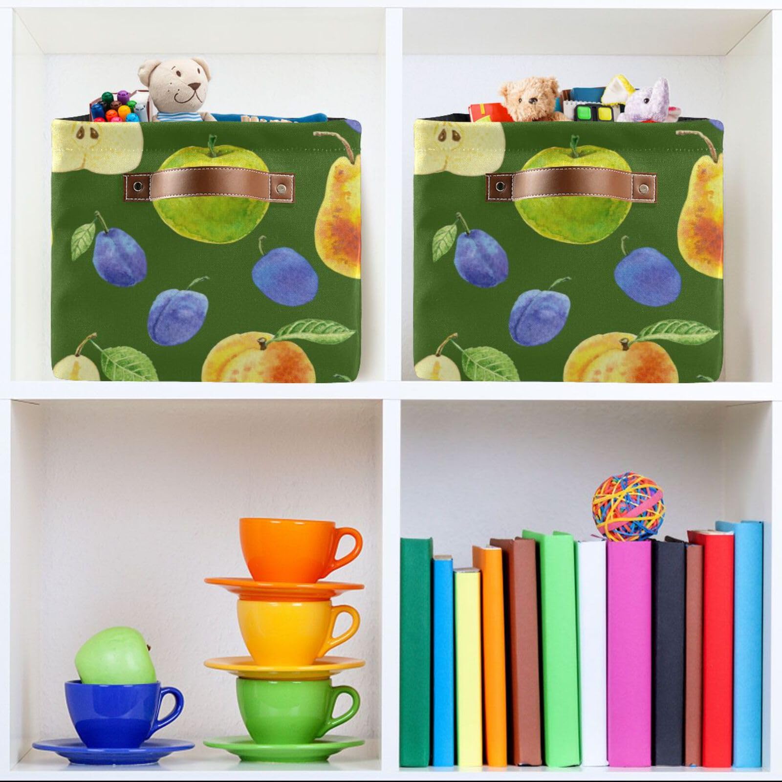 FRODOTGV Beautiful Pear Storage Containers Foldable Foldable Storage Bins Storage Containers for Shelves Shelves Shelves 1 Pack