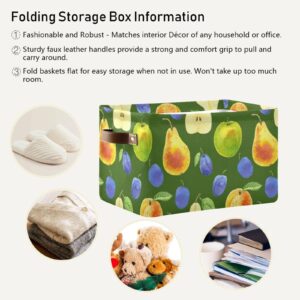 FRODOTGV Beautiful Pear Storage Containers Foldable Foldable Storage Bins Storage Containers for Shelves Shelves Shelves 1 Pack