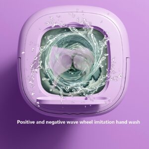 Portable Mini Washing Machine, 9 Liters Large Capacity Mini Underwear Washing Machine, Upgraded Capacity Foldable Washing Machine, Round Body, Suitable For Baby Clothes And Pet Clothes. Green, Purple.