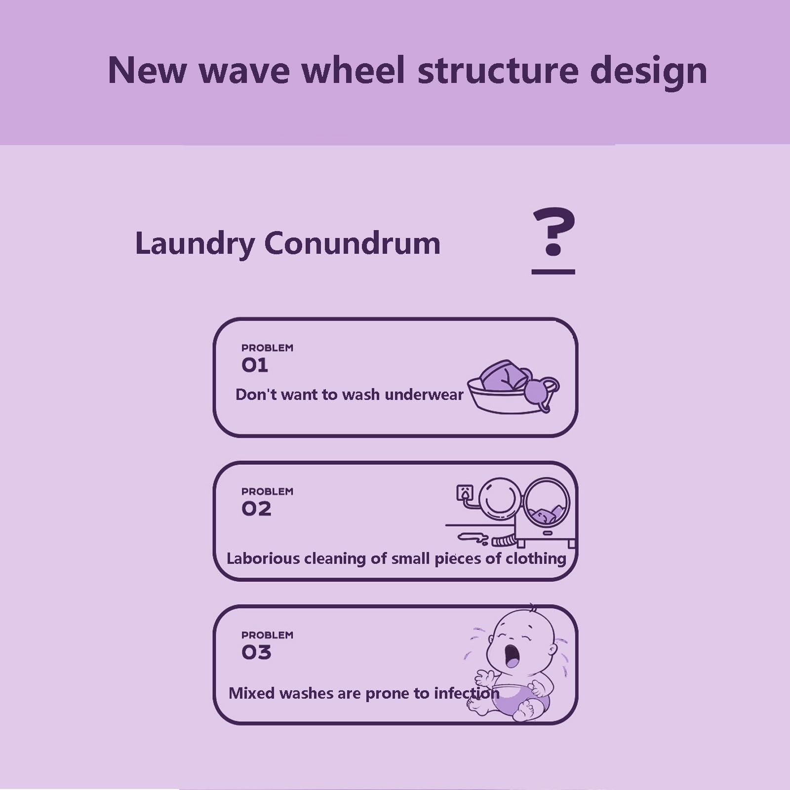 Portable Mini Washing Machine, 9 Liters Large Capacity Mini Underwear Washing Machine, Upgraded Capacity Foldable Washing Machine, Round Body, Suitable For Baby Clothes And Pet Clothes. Green, Purple.