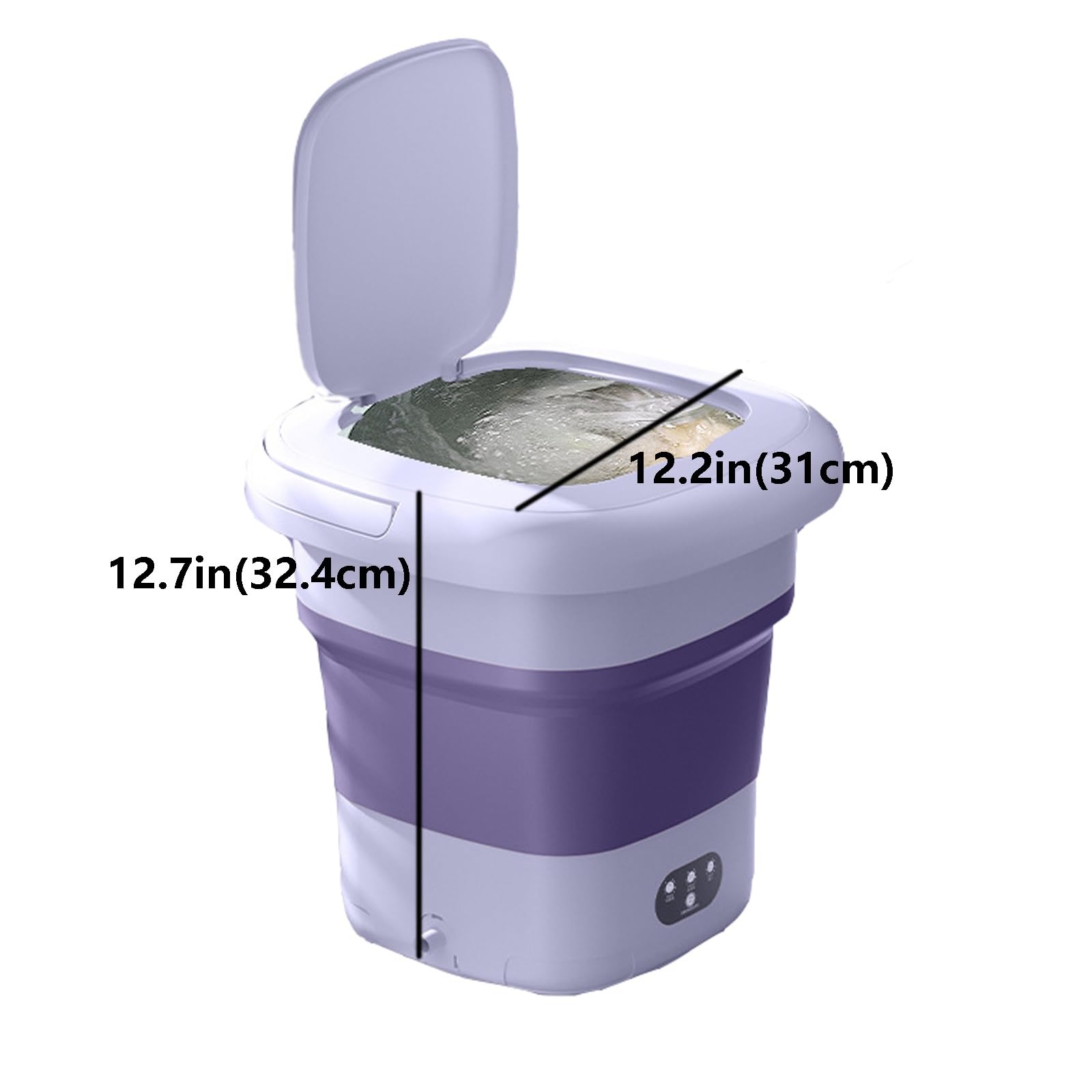 Portable Mini Washing Machine, 9 Liters Large Capacity Mini Underwear Washing Machine, Upgraded Capacity Foldable Washing Machine, Round Body, Suitable For Baby Clothes And Pet Clothes. Green, Purple.