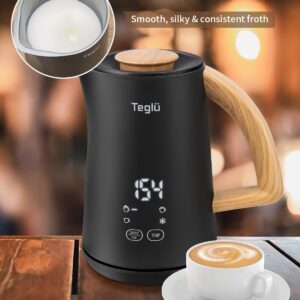 Teglu Milk Frother and Steamer Electric, Hot & Cold Foam Maker 17oz with LED Dispaly, Milk Warmer and Frother for Latte/Cappuccino/Macchiato, Instant Milk Frother Auto-off