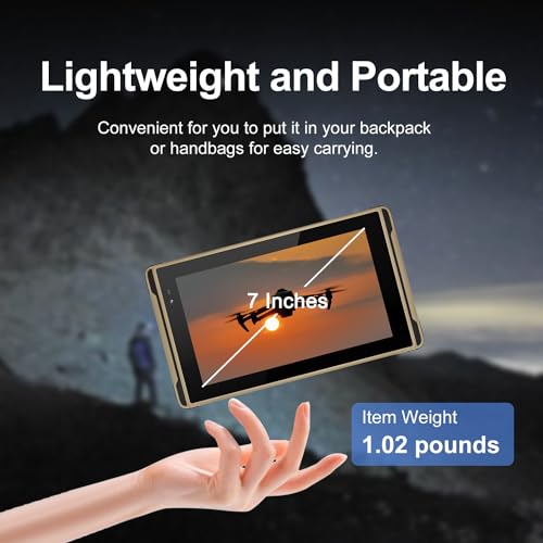 Hugerock X7 Rugged Tablet 7 inch, 2600nit Sunlight Readable, 8+128GB Android 13 Waterproof Tablets for Outdoor Moto Drone Camera Monitor